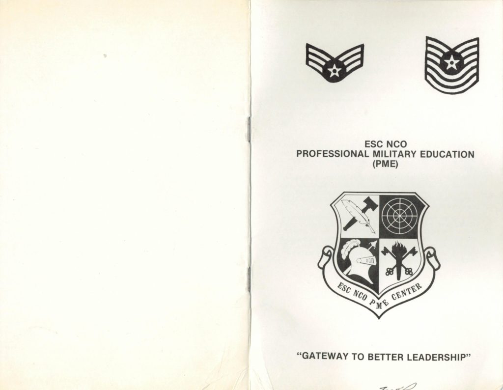 ESC NCO PME Booklet - NCO PME info - Goodfellow Then and Now