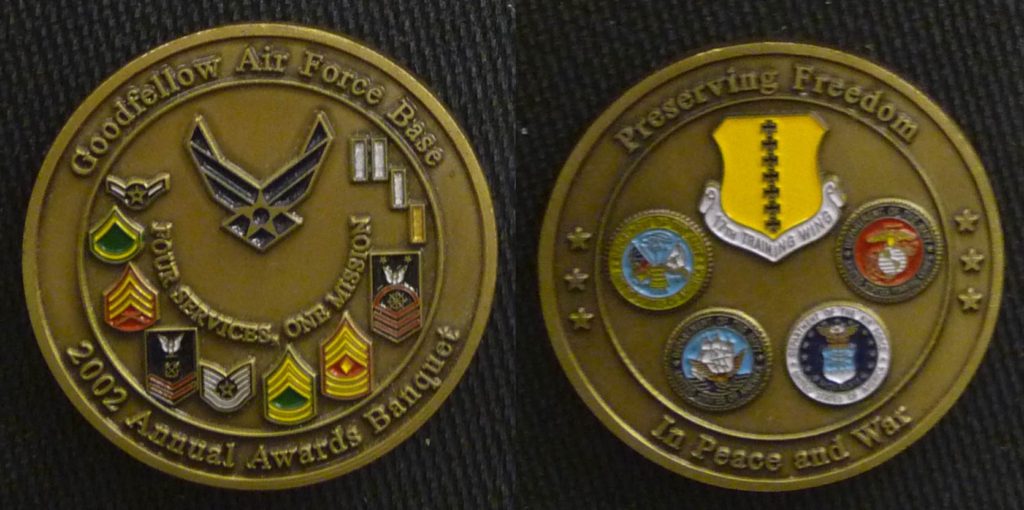 Goodfellow Challenge Coins - Goodfellow Then and Now